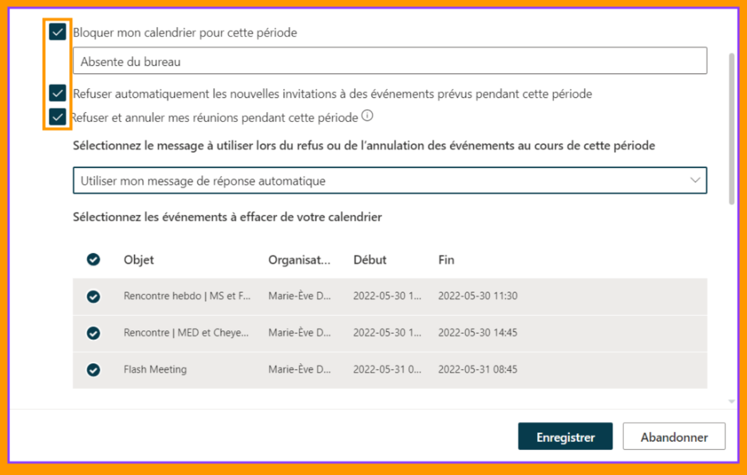 Comment configurer un message d'absence sur Outlook 365 pour les vacances